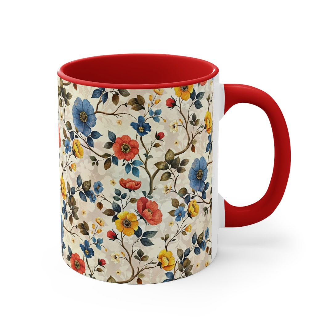 Premium Quality Tea Coffee Wildflower Mug | ORCA Coating | 11oz - Etsy