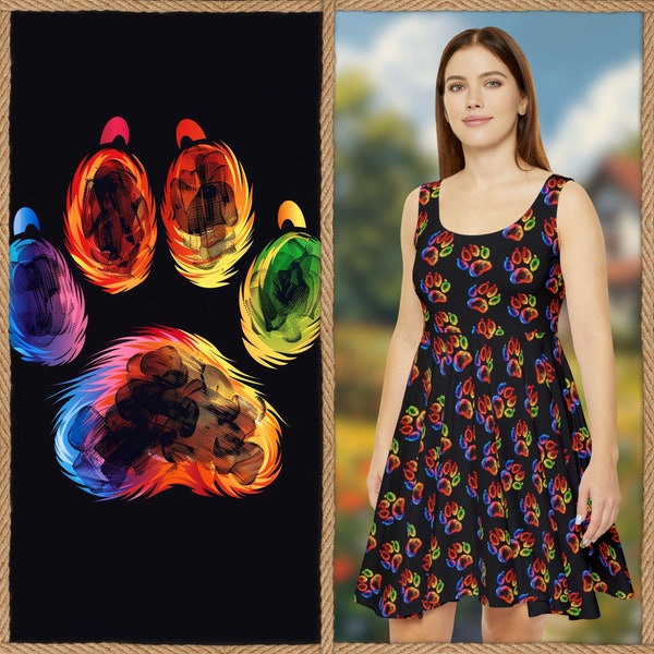 Pride Rainbow Paint Dress Spring Summer Dress Rainbow Paint Pattern ...