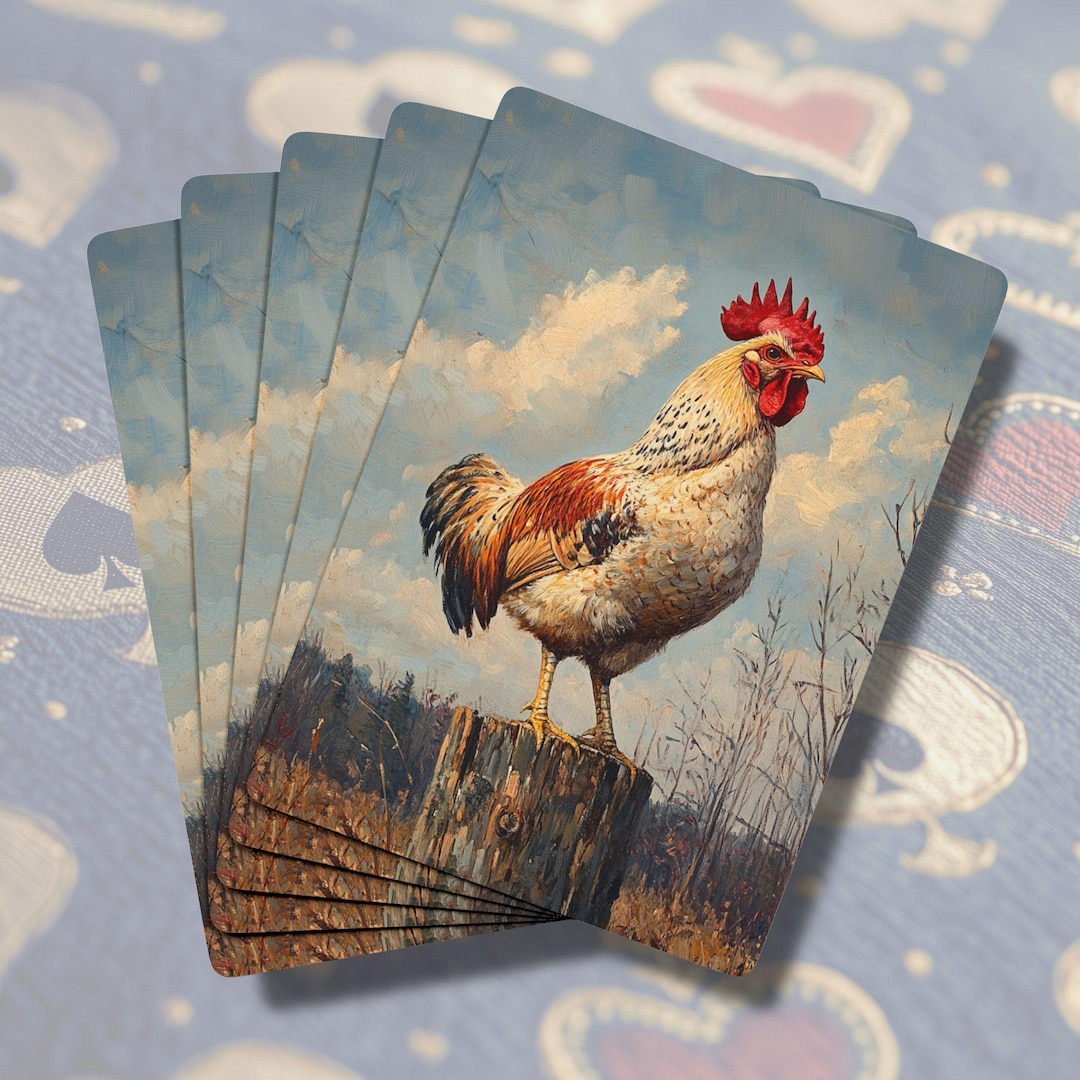 Rooster Playing Cards Deck, 52 Cards Deck, Chicken Hen Lover Card Deck ...