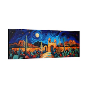 Southwest Desert Monastery Canvas Print, Panoramic Wall Art ...