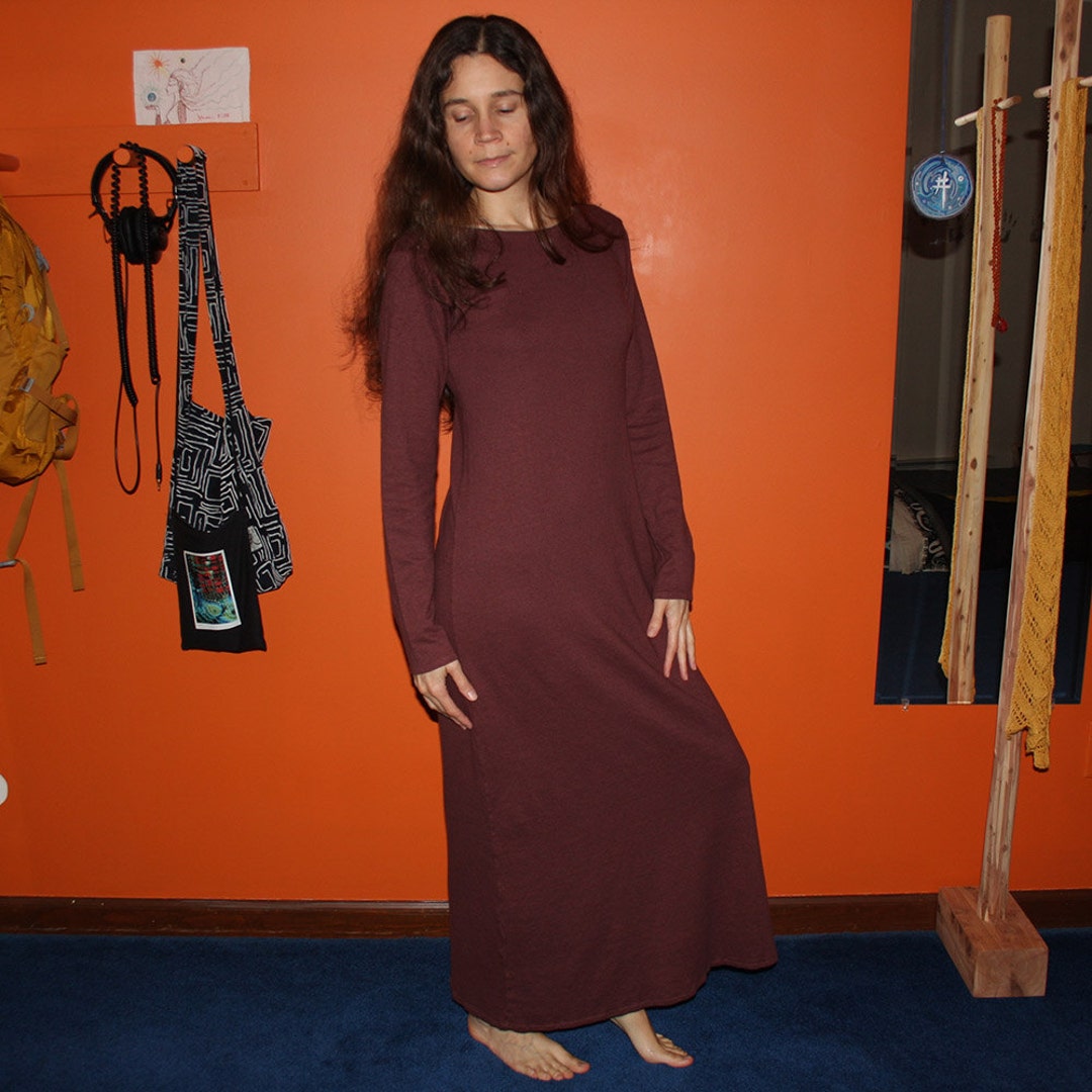 Womens Hemp Clothing - Long Sleeve Nightgown / Dress / Pajamas - 100% ...