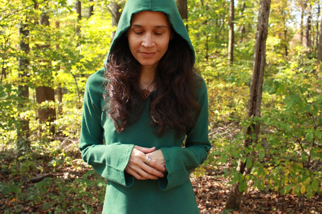 Womens Hemp Clothing - Goddess / Elf / Woodland Fairy Hooded Long ...