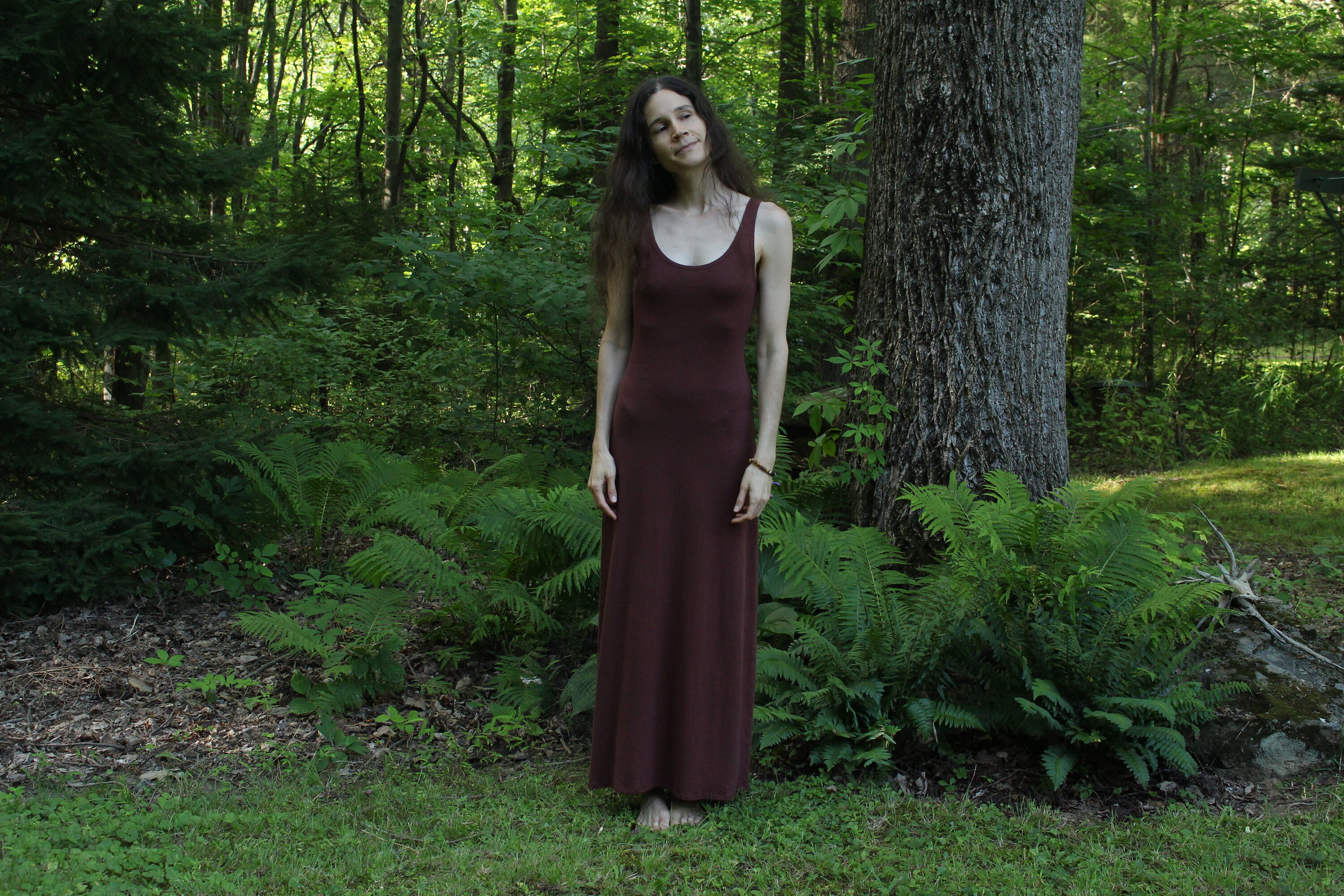Hemp Tank Dress / Sleeveless Nightgown - Long Maxi Full Length / Below ...