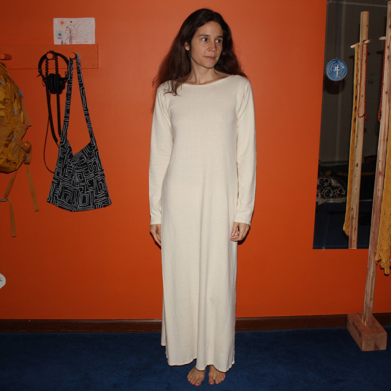 Womens Hemp Clothing - Long Sleeve Nightgown / Dress / Pajamas - 100% ...