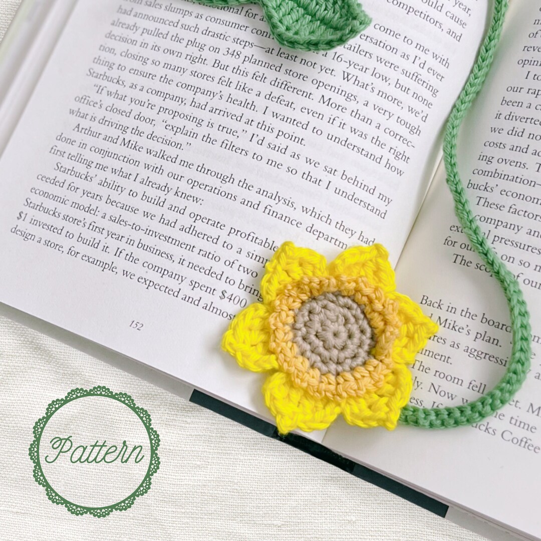 Crochet Sunflower Bookmark Pattern Flower Crochet Pattern Summer ...