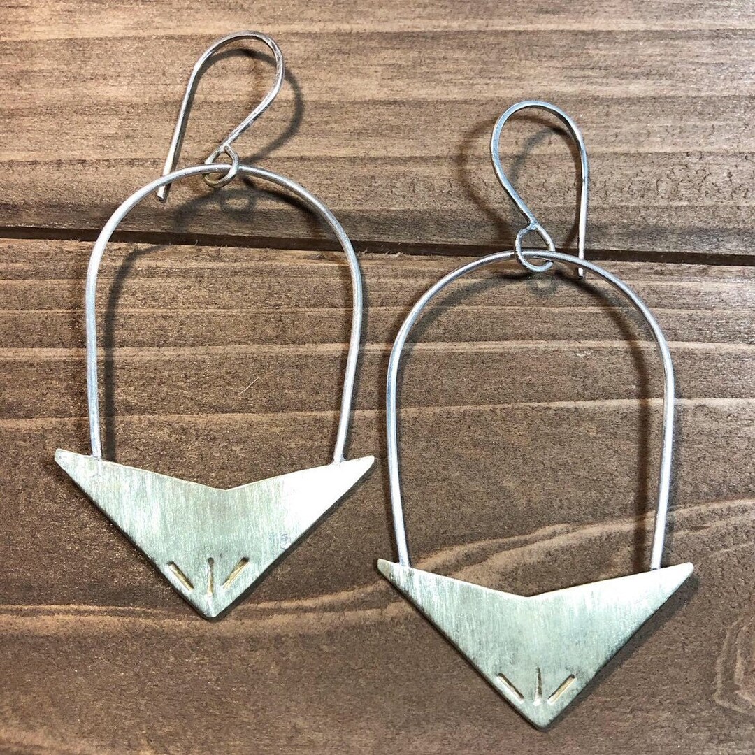 Astro II Hoop Earrings - Sterling Silver and Brass - Etsy