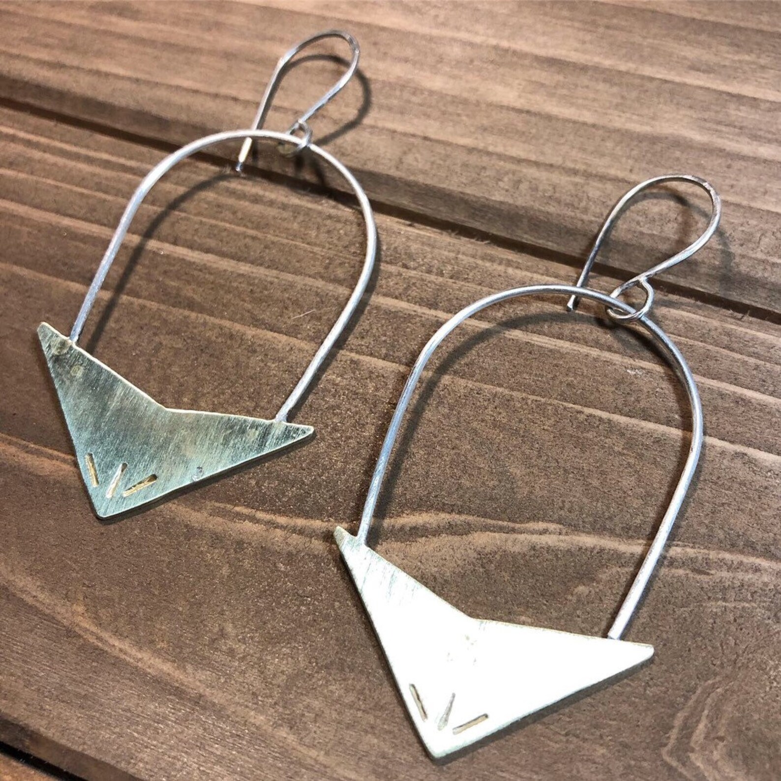 Astro II Hoop Earrings Sterling Silver and Brass - Etsy