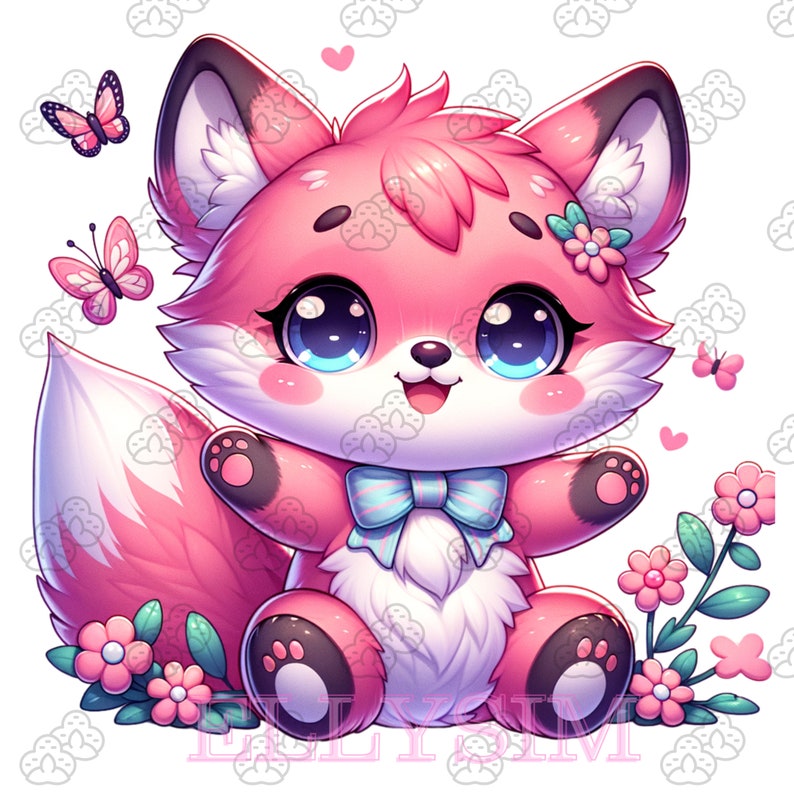 Bundle of 5 Cute Baby Fox Clipart PNG . Kids Sublimation Designs. for T ...