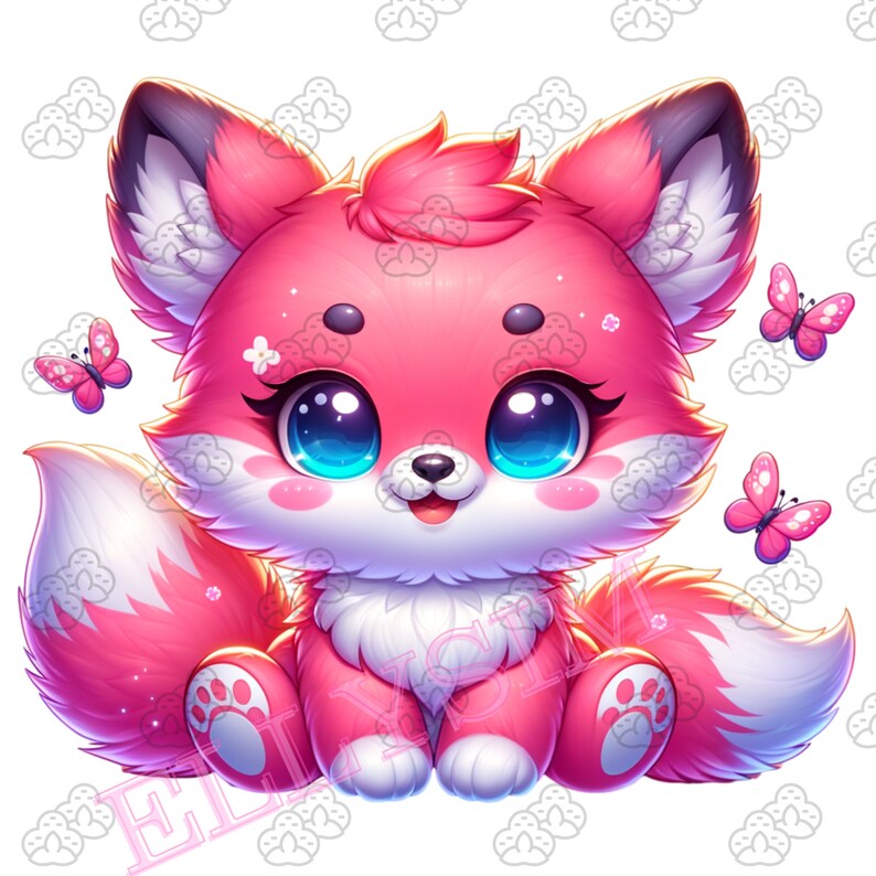 Bundle of 5 Cute Baby Fox Clipart PNG . Kids Sublimation Designs. for T ...
