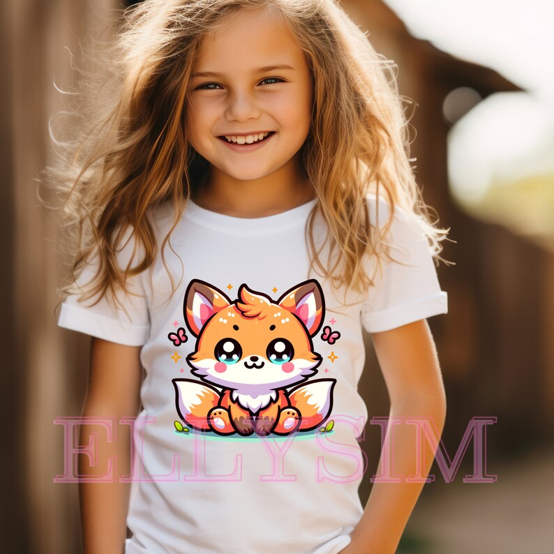 Bundle of 5 Cute Baby Fox Clipart PNG . Kids Sublimation Designs. for T ...