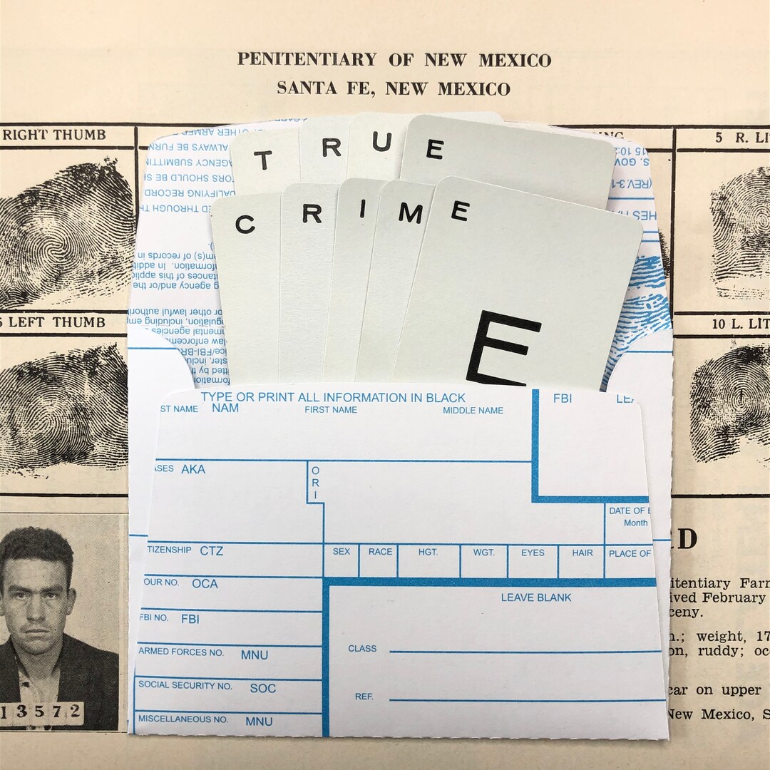 True Crime Junk Journal Ephemera-vintage Game Cards Spelling Out the ...