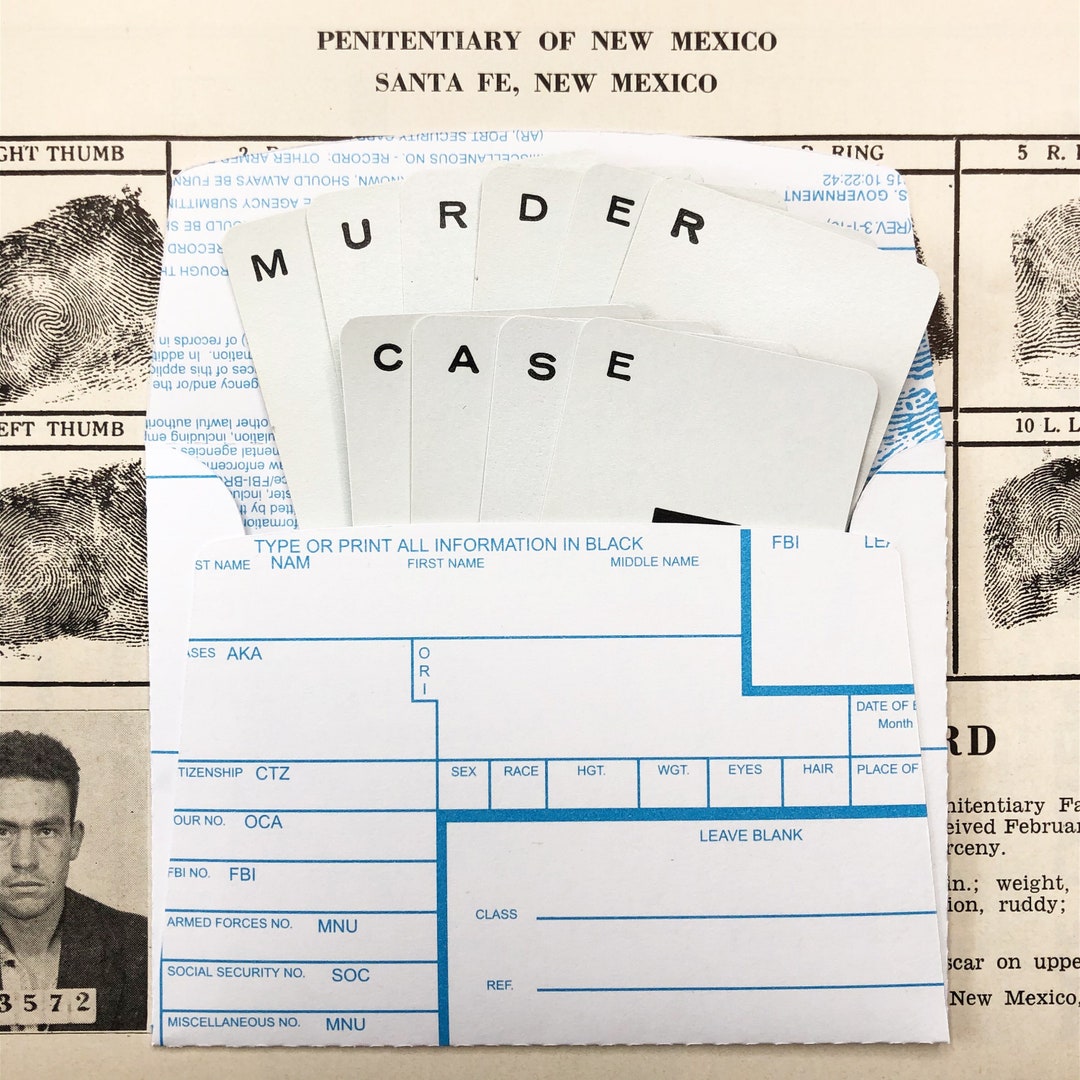 True Crime Junk Journal Ephemera-vintage Game Cards Spelling Out the ...