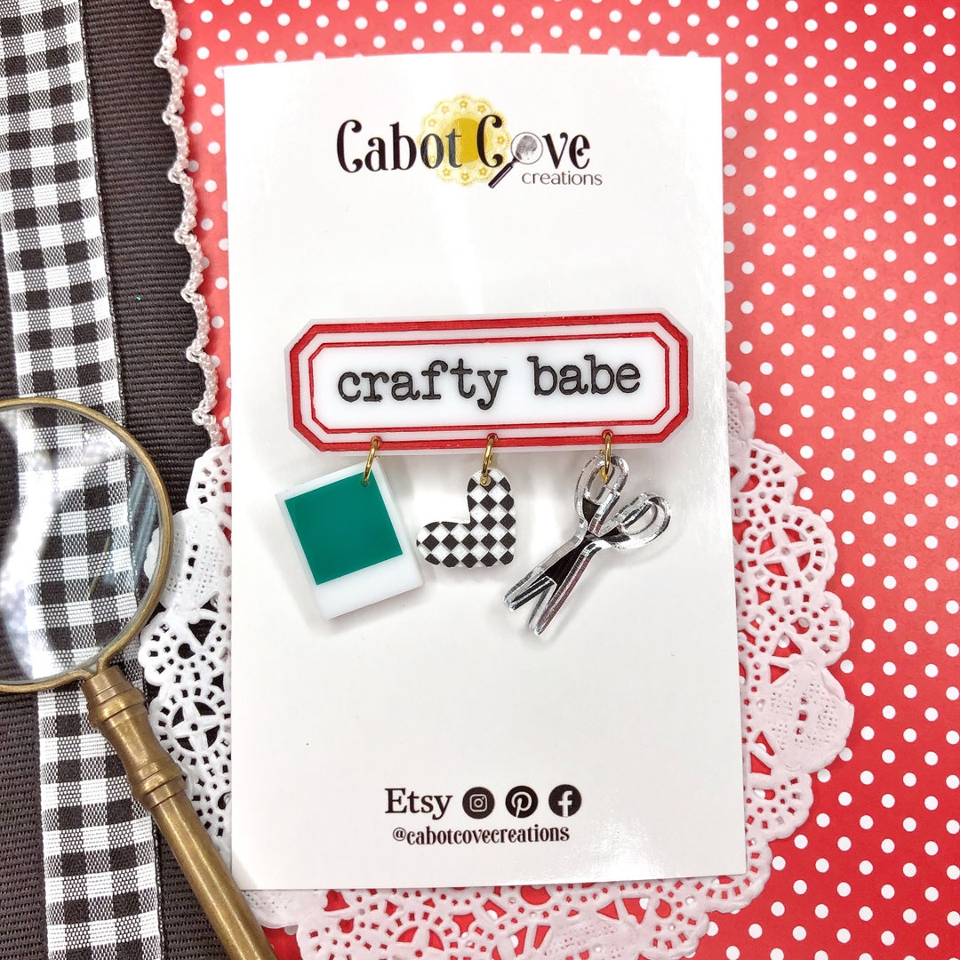 Crafty Babe Collection Acrylic Label Brooch With Acrylic Polaroid ...