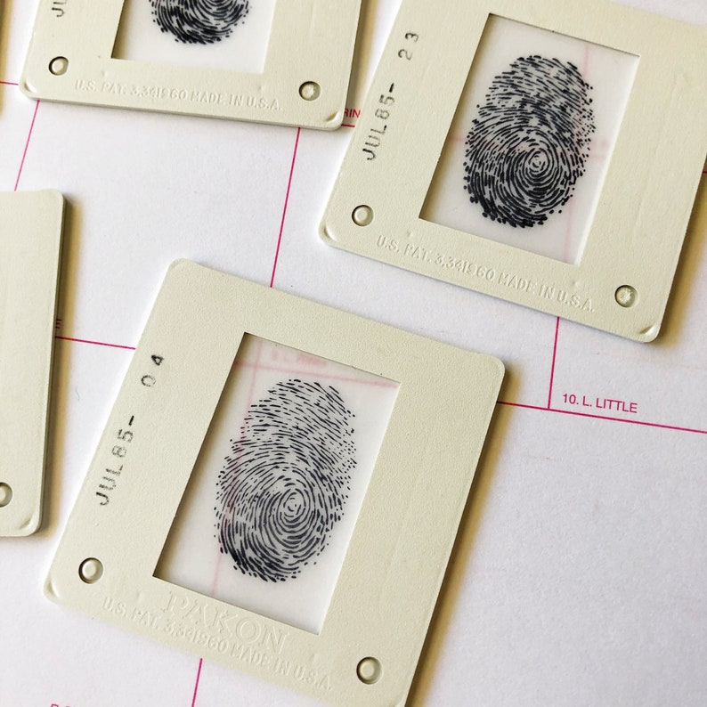 Stamped Fingerprint on Vellum in Vintage Slides for Junk - Etsy