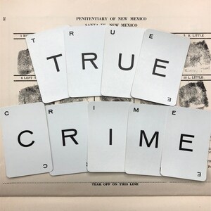 True Crime Junk Journal Ephemera-vintage Game Cards Spelling Out the ...