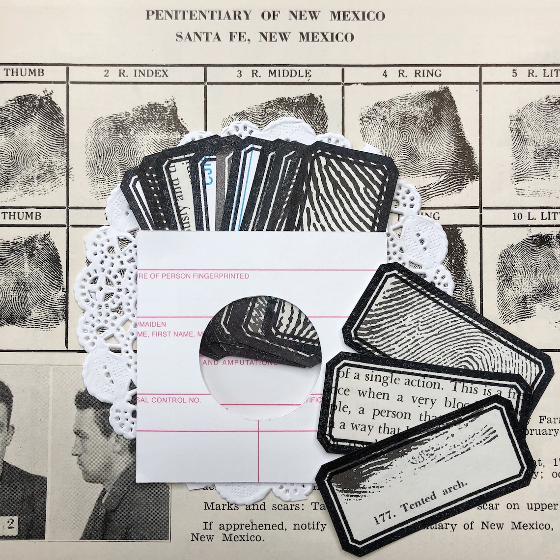 True Crime Stamped Labels on Vintage Police Book Pages-black, Junk ...