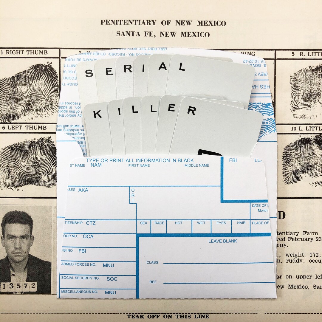 True Crime Junk Journal Ephemera-vintage Game Cards Spelling Out the Words "serial" & "killer ...