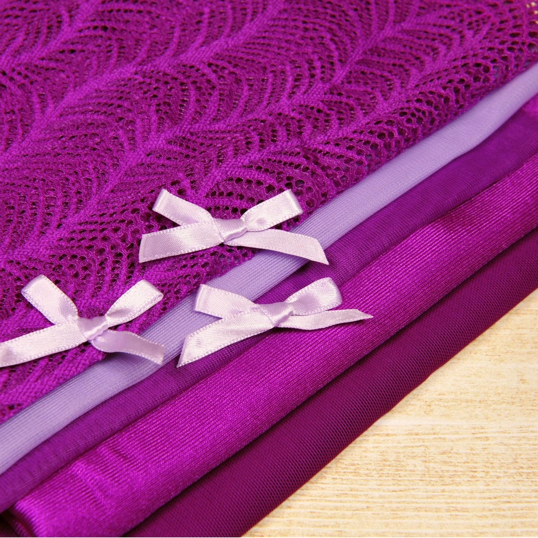 Crushed Berry Bra Making Fabric and Feather 9.5" Lace Kit - Etsy