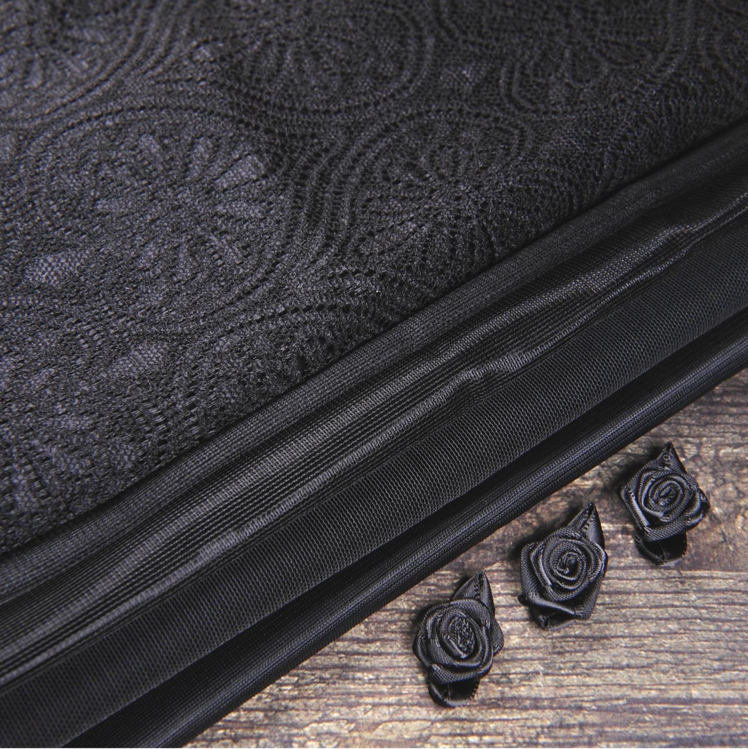 Black Bra Making Fabric and Heart 8.5" Lace Kit - Etsy