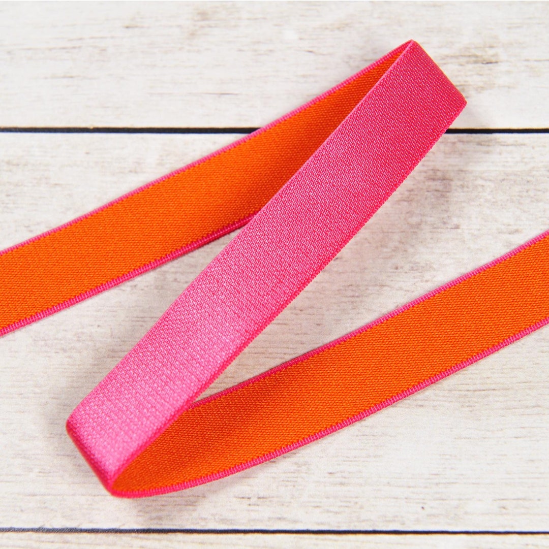 Reversible Hot Pink & Orange 5/8" or 14mm Bra Making Strap Elastic - 5 ...