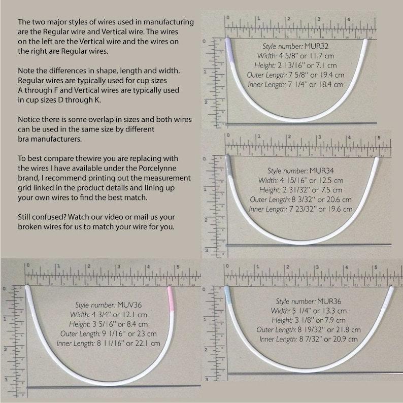 Bra Making Replacement Wire Regular Underwire - Heavy Gauge - See ...