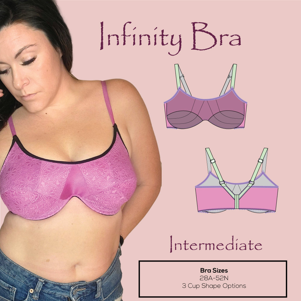 28A 38N Infinity Bra Pattern by Porcelynne Size inclusive Wireless monowire Great Support DIY Sewing Print at Home projector File Etsy UK