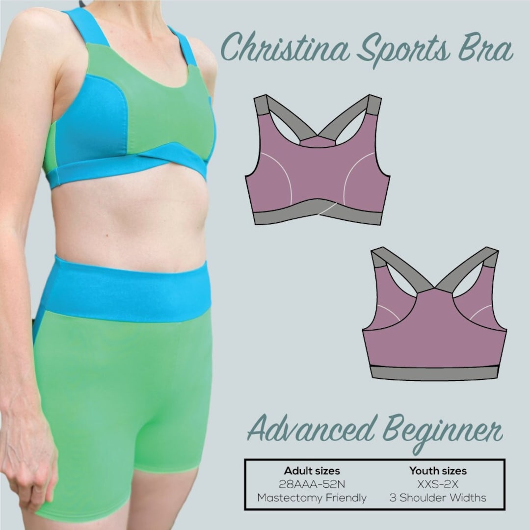 28A-38N Christina Sports Bra Pattern Download - Etsy