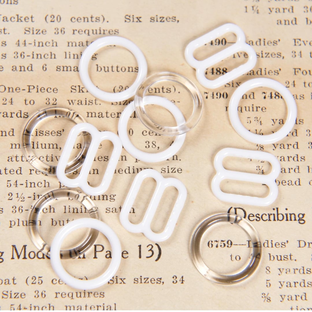 3/8" - Plastic Strap Rings and Slider - Bra Making DIY Adjuster ...