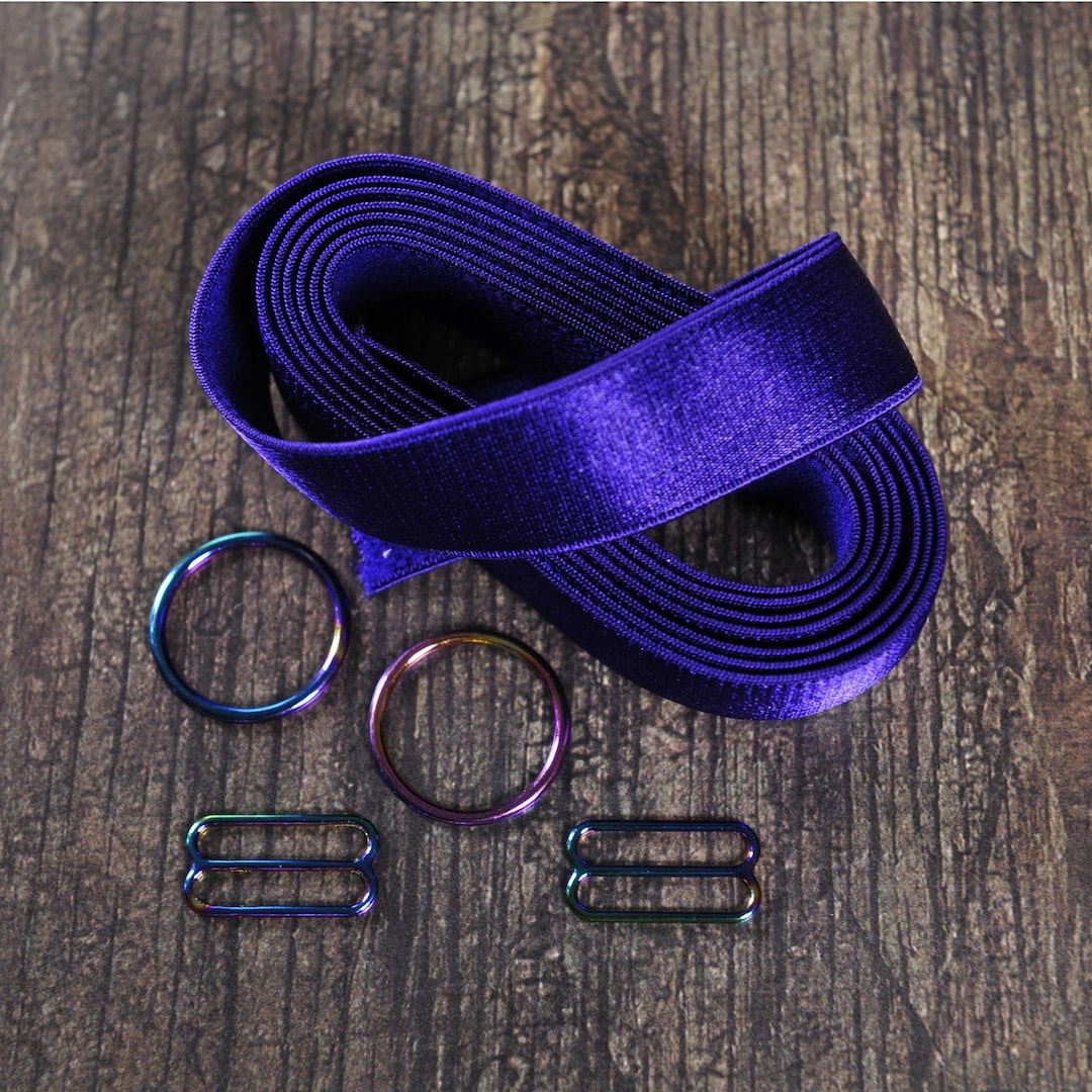 3/4" - Violet Strap Elastic, Rings and Slides Kit - Bra Making Supplies ...