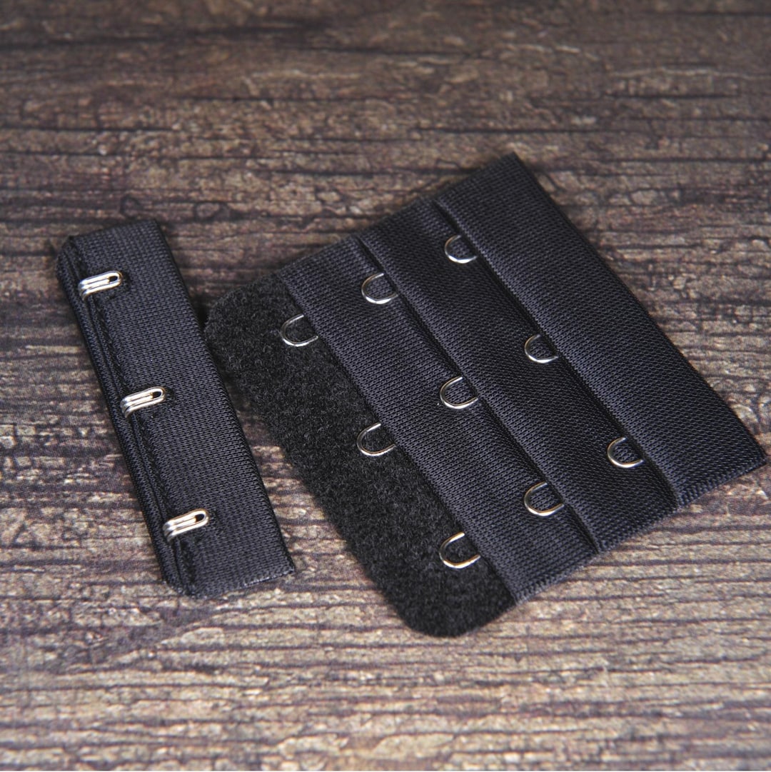 Black Bra Making Replacement Hook and Eye Tape Closures - 3 Rows - 2 1/ ...