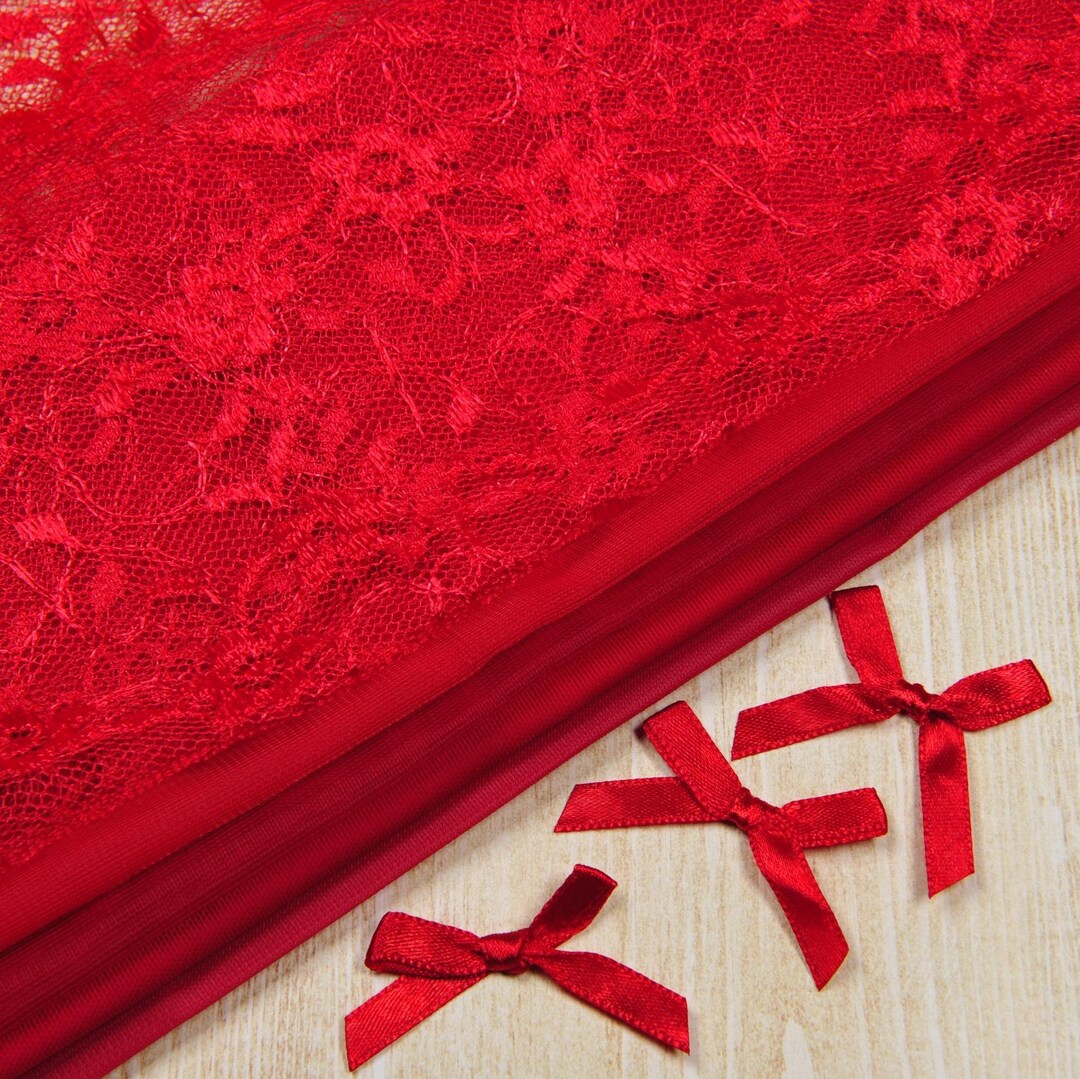Red Bra Making Fabric and All Over Lace Kit - Etsy