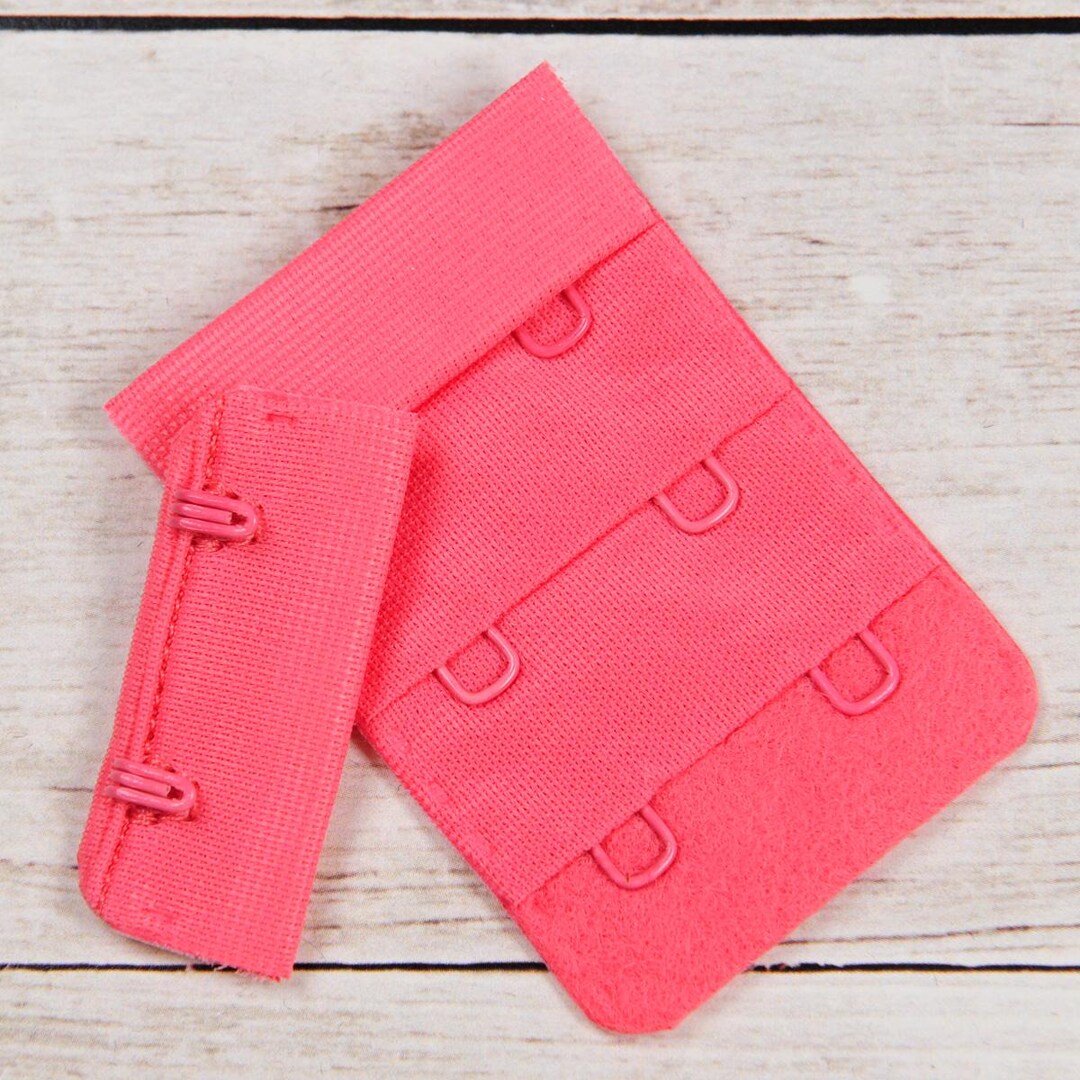 Pink Bra Hook & Eye Replacement Closure With Pink Hardware - 2 Rows - 1 1/2" Wide - Etsy