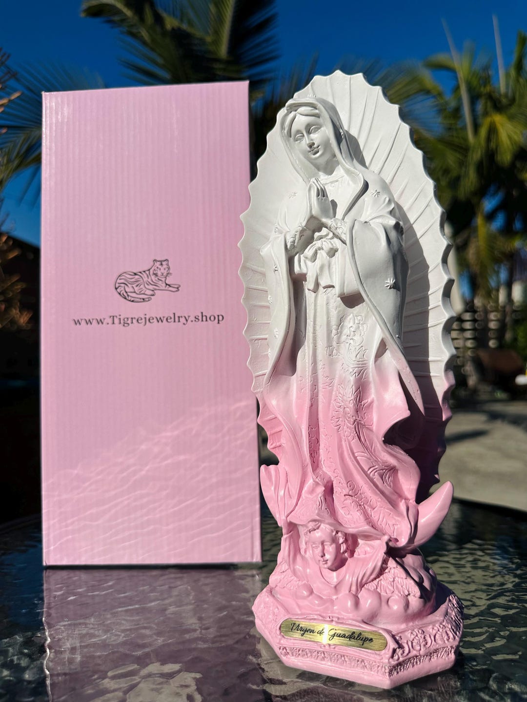Virgin Mary Statue Pink Ombre - Etsy