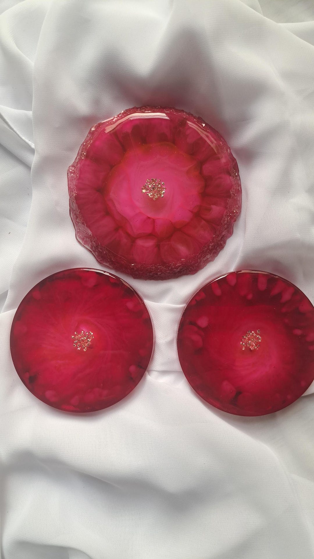 PINK/RED Coasters. Soft Larimar Technique, Scratch-resistant - Etsy