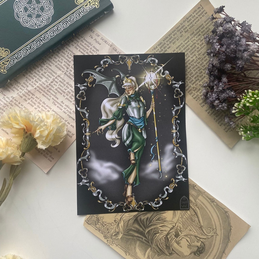 Art Print gothic Demon Knight Woman With Scepter Gothic Fantasy ...