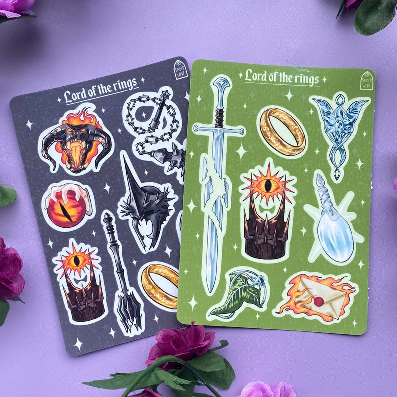 Lord of the Rings Sticker Sheet A6 | Middle Earth Stickers | Sauron ...