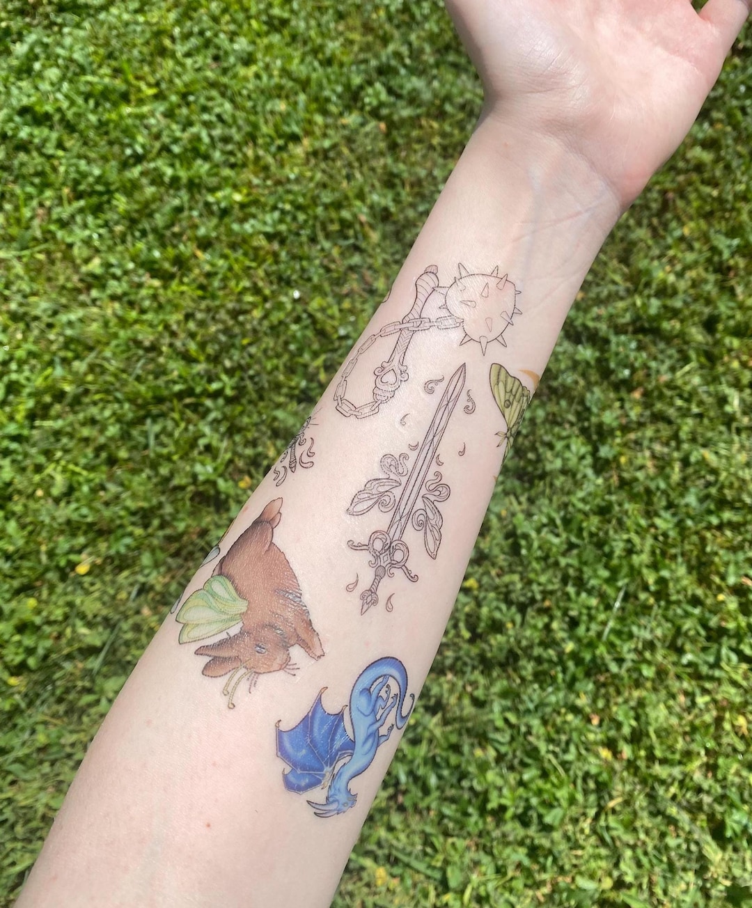 Fantasy Temporary Tattoos - 20 Unique Designs, Random Selection, Roll ...