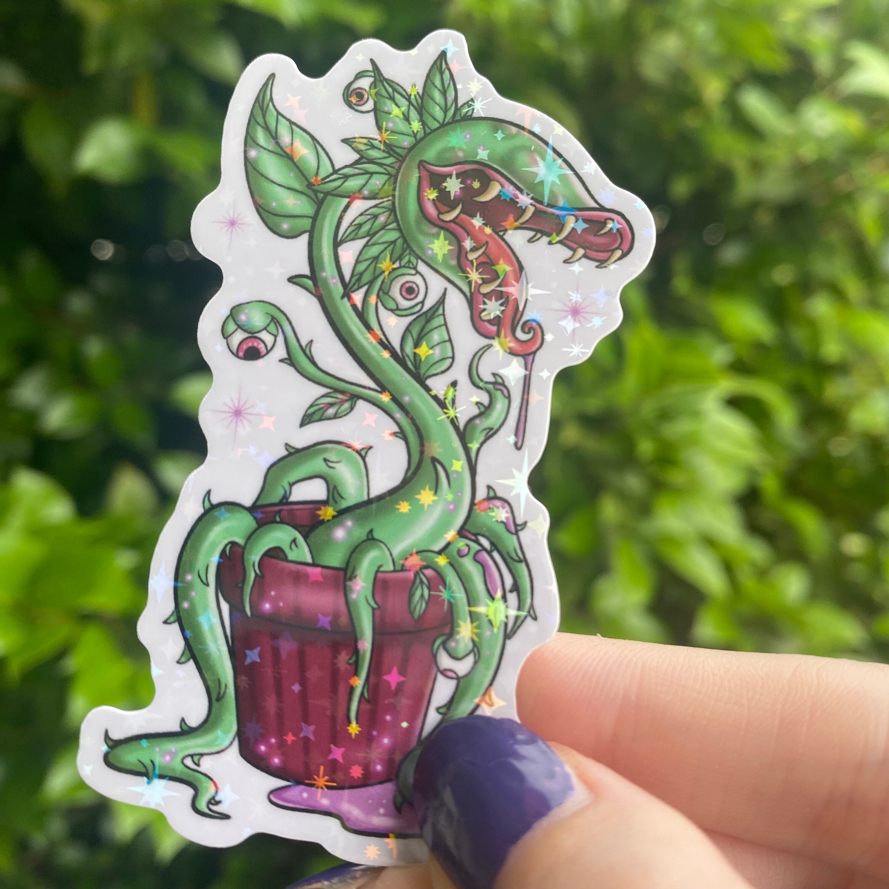 Holographic Vinyl Sticker Venus Flytrap, Carnivorous Plant, Dionaea ...