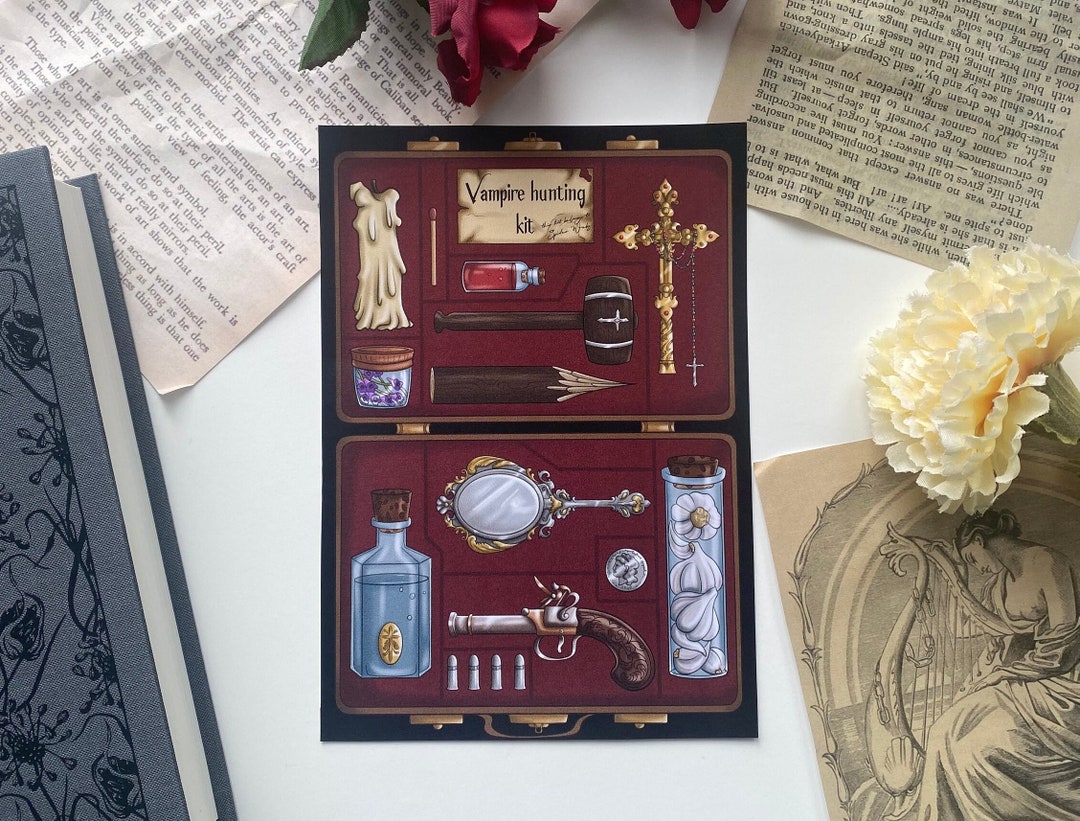 Art Print "vampire Hunting Kit" Gothic Fantasy Illustration A5 - Etsy