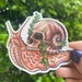 Holographic Vinyl Sticker Skull Snail, Slug Skull, Gothic Horror Animal ...
