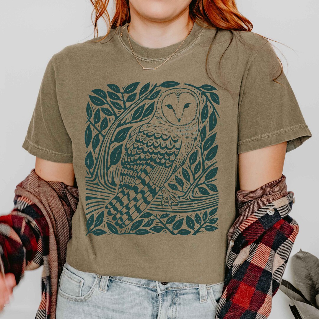 Barn Owl Shirt, Owl T-shirt, Nocturnal Bird Graphic Tee, Gift for ...