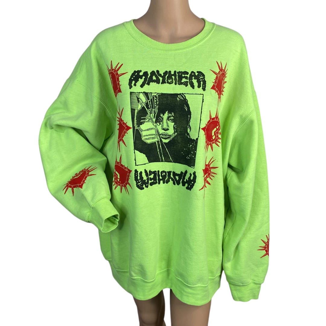 Lady Gaga Mayhem Album Cover Neon Green Block Printed Pullover ...