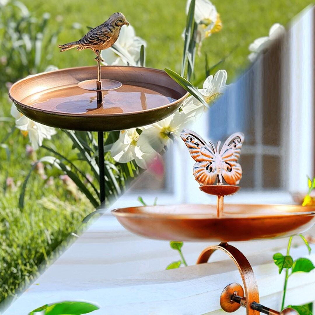 Bird Bath & Butterfly Oasis Pollinator Fountain-stake or Railing Mount ...