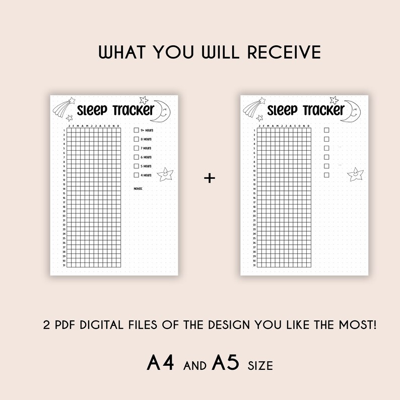 Printable Sleep Tracker Yearly Template Bullet Journal Page Blank Year ...