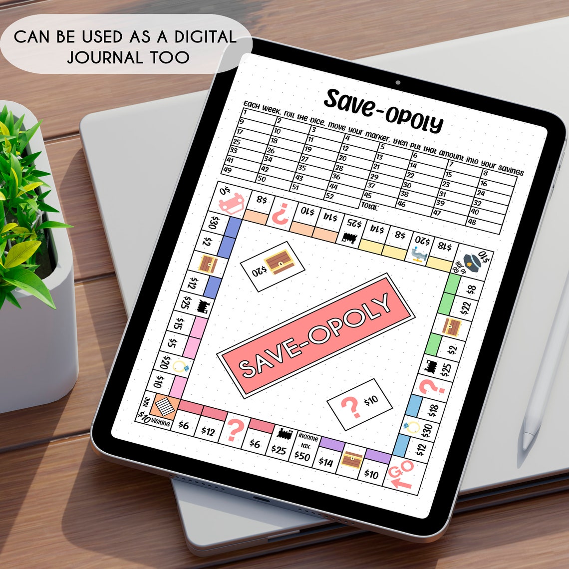 Saveopoly Savings Challenge A5 Bullet Journal Page PRINTABLE Savings ...