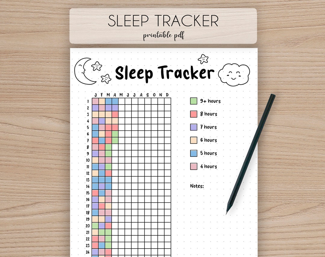 Printable Sleep Tracker Yearly Template · Bullet Journal Page · Blank ...