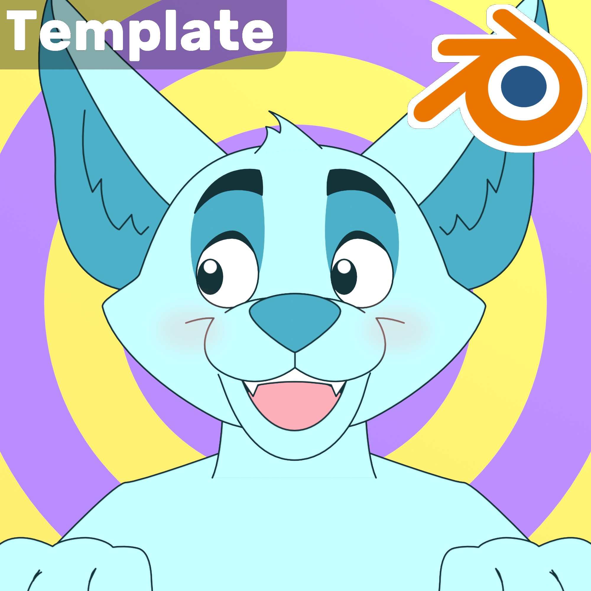 Furry Blender 2D Digital Animated Icon Template Customizable - Etsy