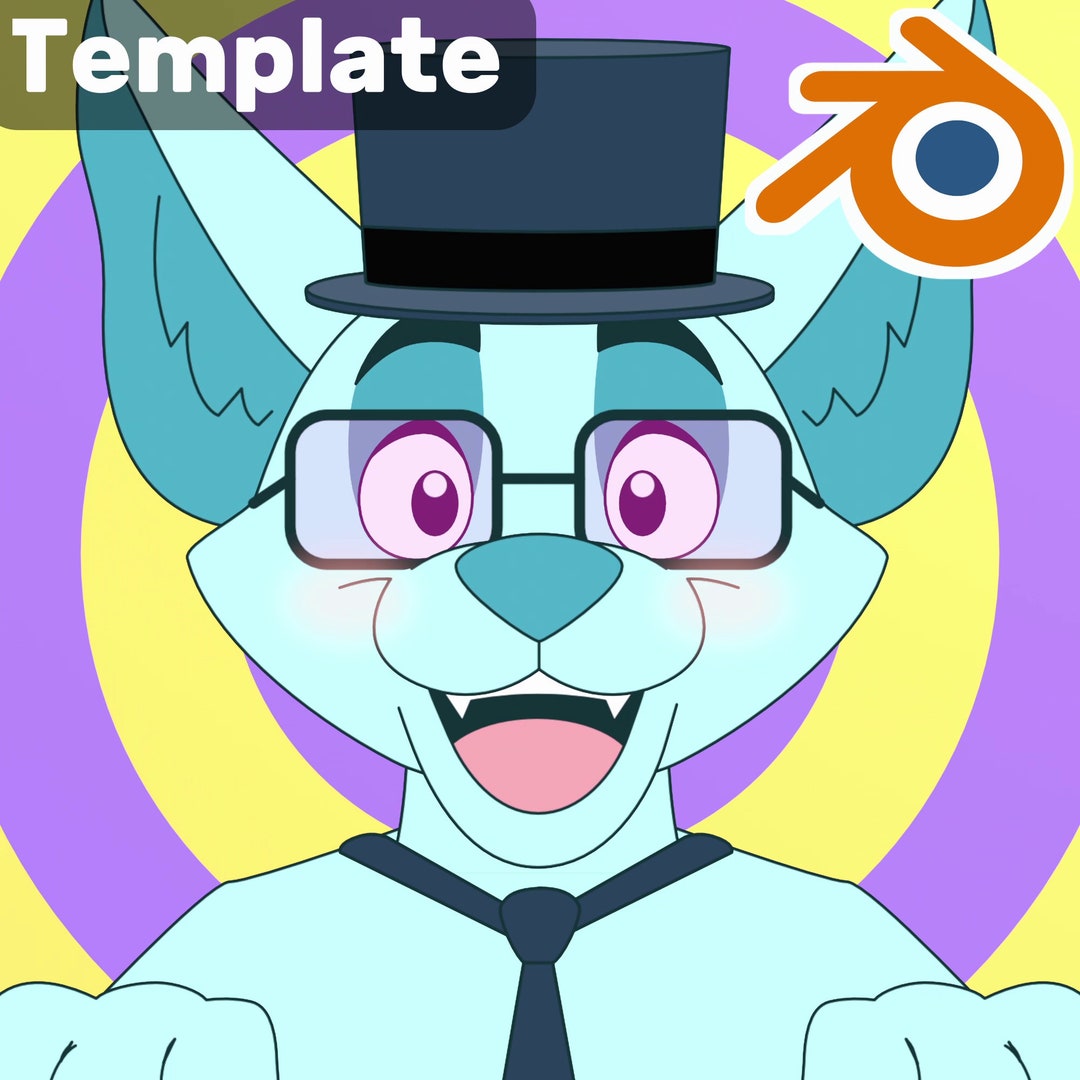 Furry Blender 2D Digital Animated Icon Template Customizable - Etsy
