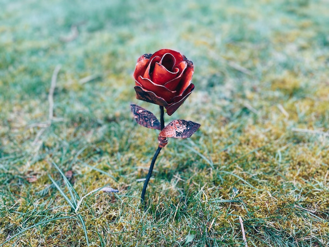 Forged Rose Made of Copper and Steel - Etsy