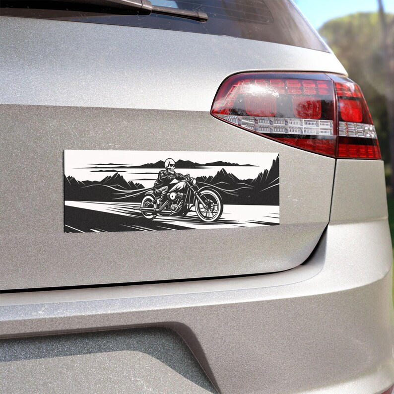 Ride to the Bone Car Magnet Biker Skull Art Motorcycle Accessories ...